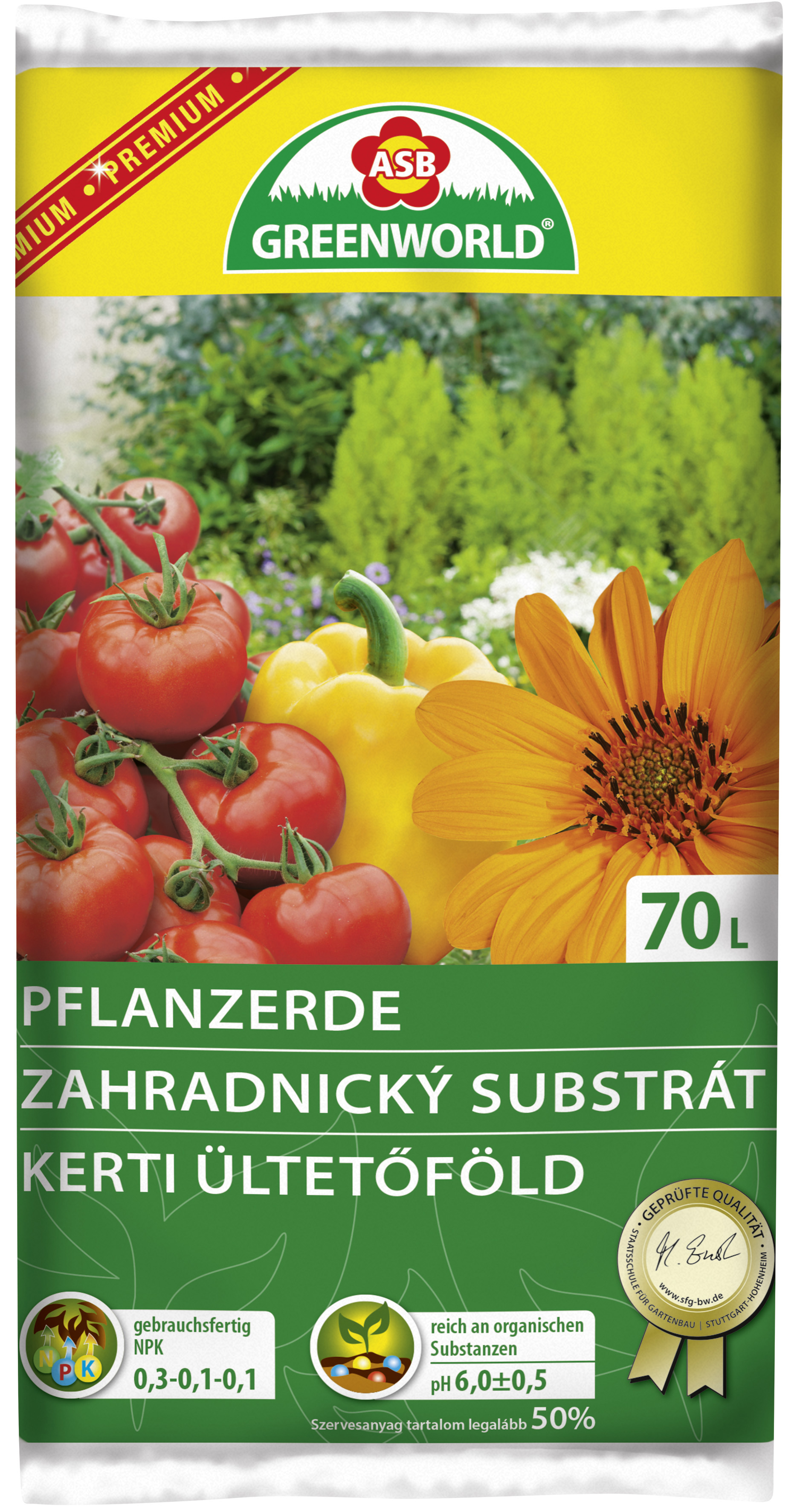 Produkt: ASB Greenworld Premium PFLANZERDE, 70 L - ASB Greenworld