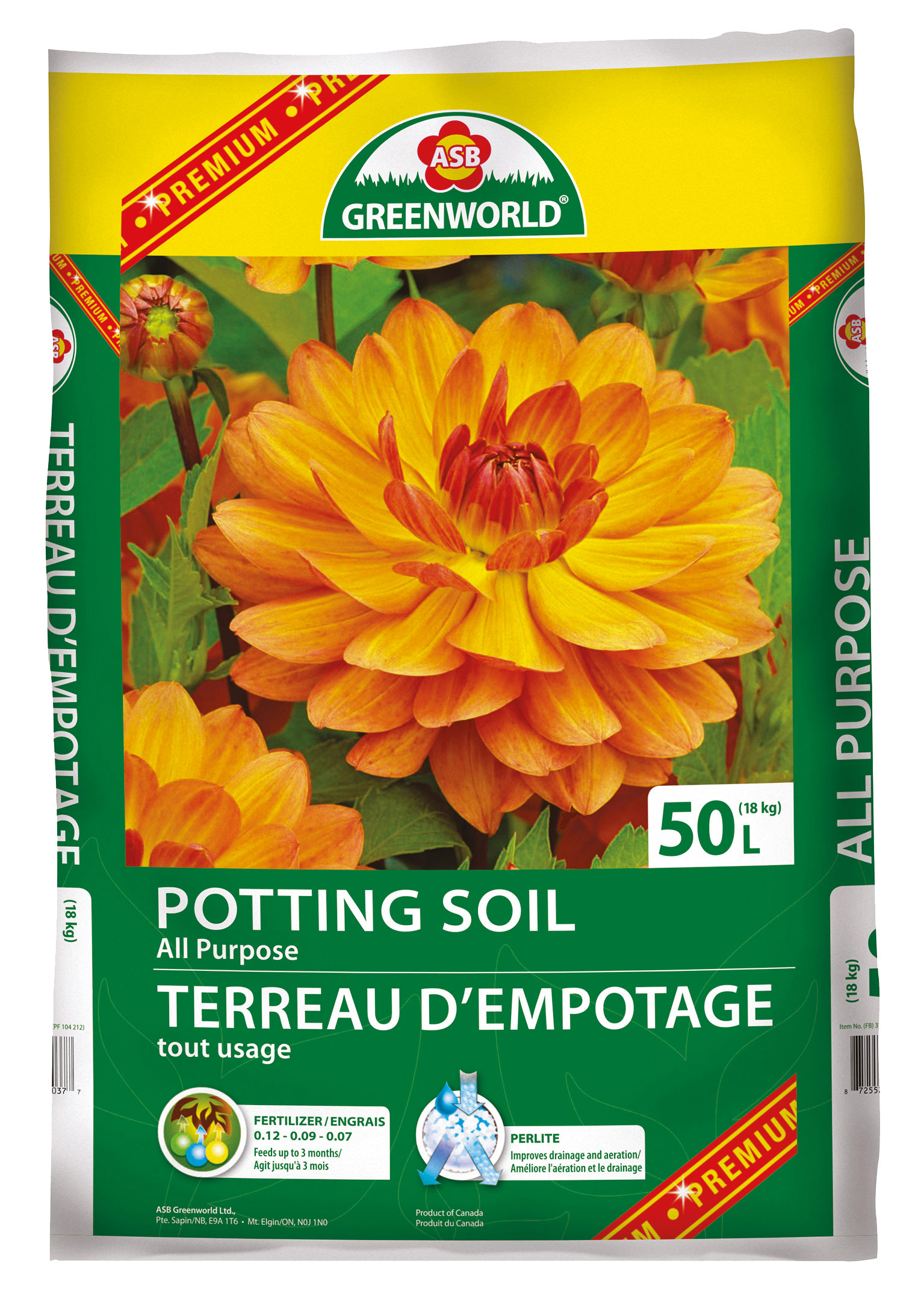 Produkt: ASB Greenworld Premium Potting Soil 50 L/45 qt./1.75 cu.ft ...